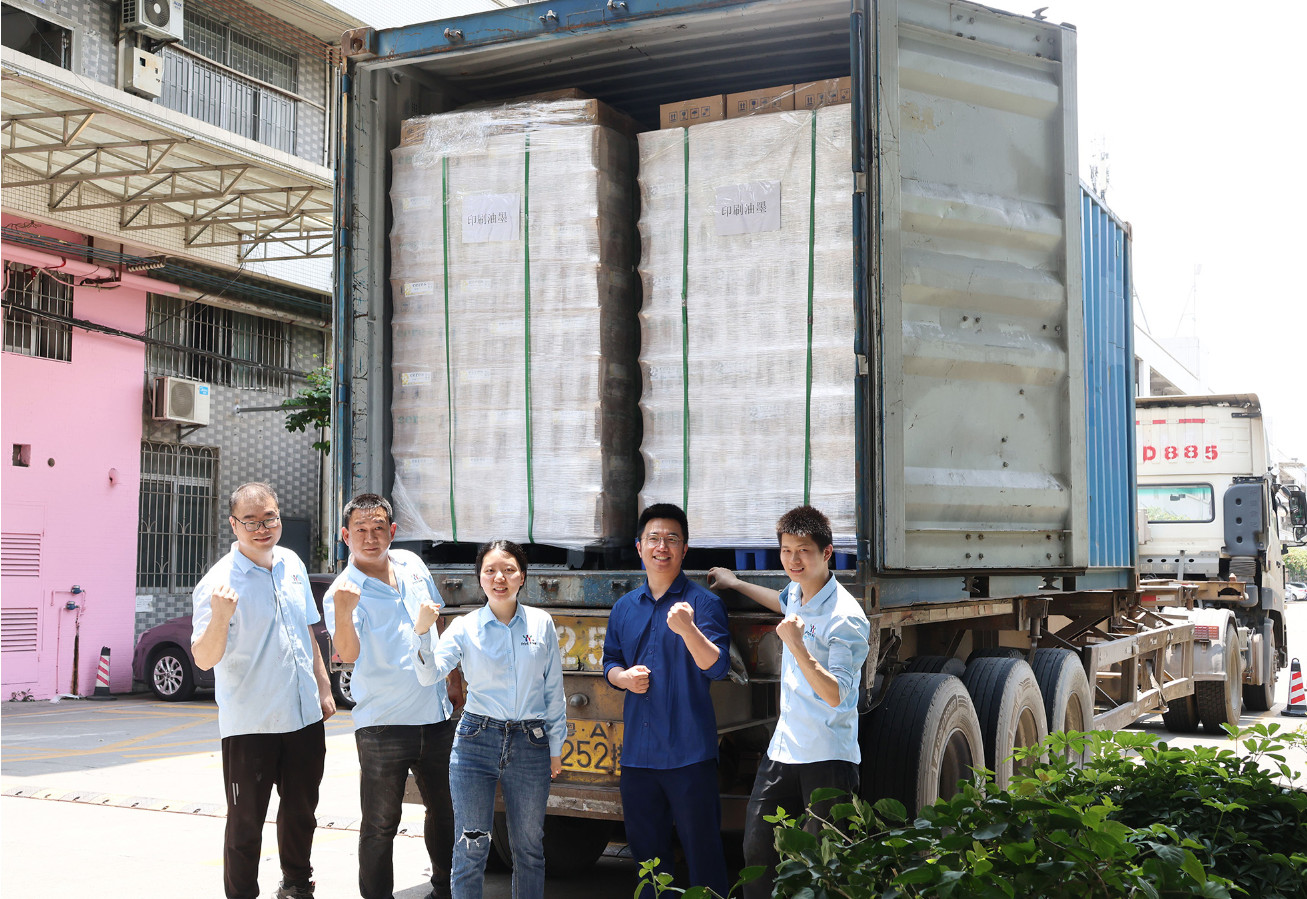 Container loading of printing materials in May