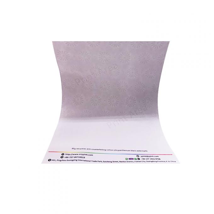 85 Grams Security Watermark Paper A4 Cotton 0.11 Synthetic Fiber Paper