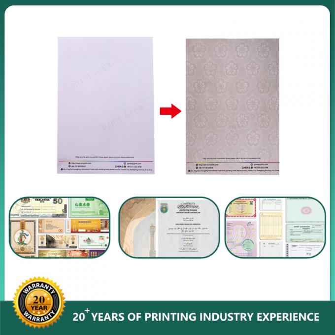 A4 25% Linen Security Watermark Paper 75 Percent Cotton 100 Gram Anti ...