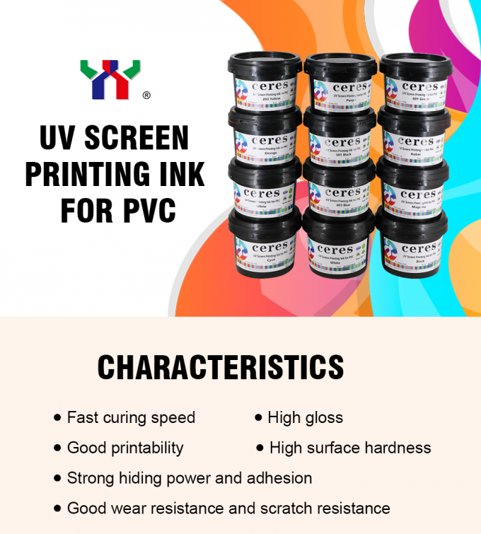 CMYK UV Screen Printing Ink For Plastic Glass PP PE PET LDPE HDPE