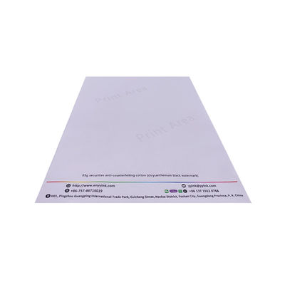 A4 Hologram Security Bond Paper With Watermark Cotton UV Invisible Fiber
