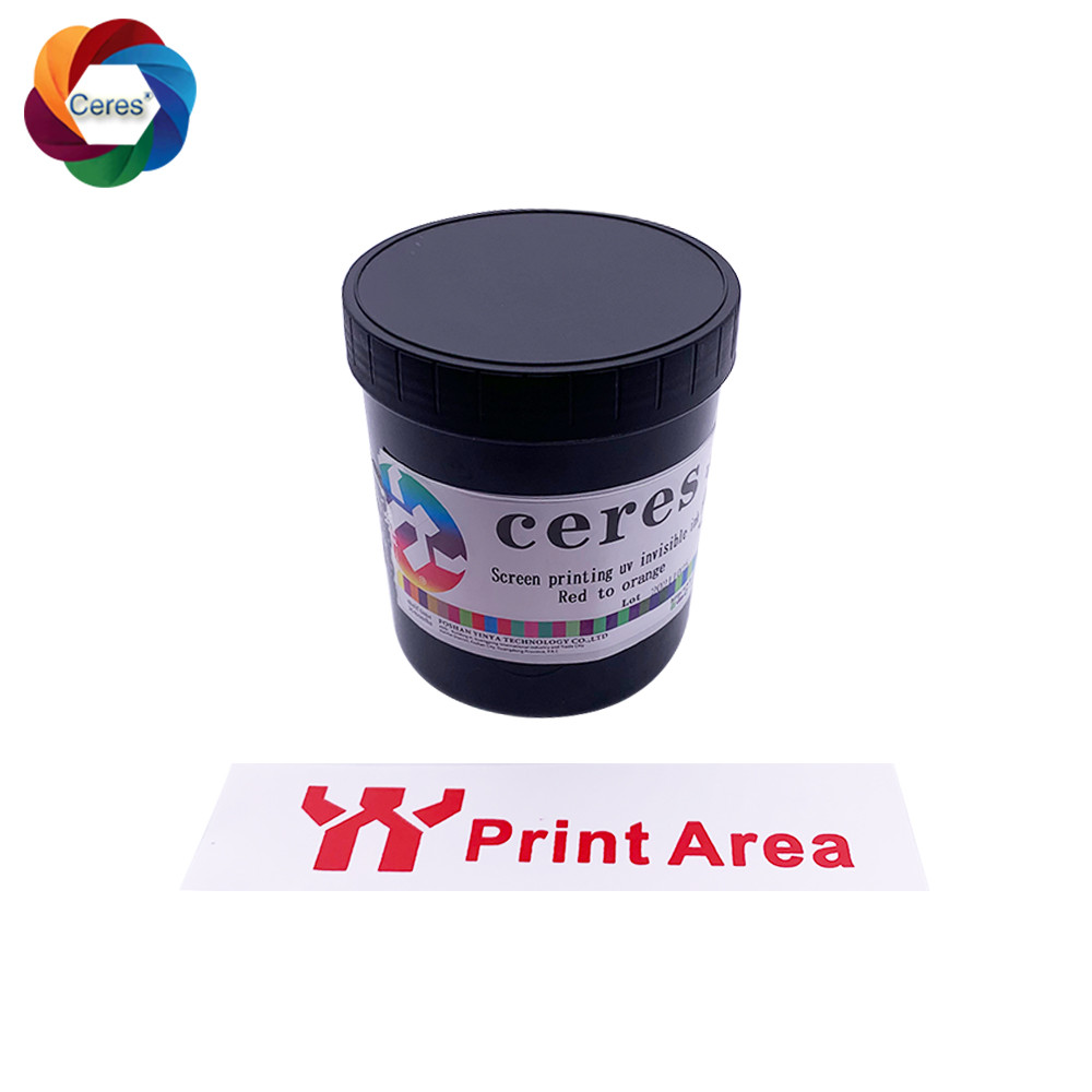 Security Screen Printing Ink Invisible Red To Orange Bright Color